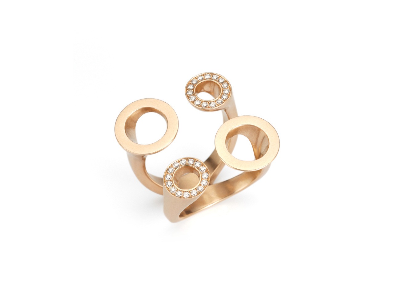 Angela Hübel Diamond Circles Ring Roségold mit Brillanten