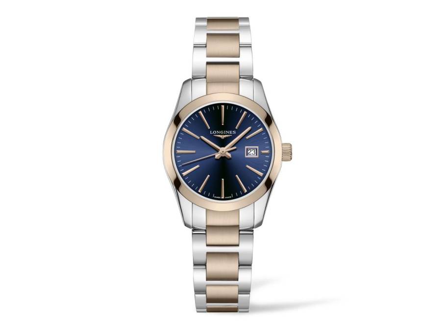 Longines Conquest Classic Damenuhr Quarz Stahl rosé PVD Perlmutt ...