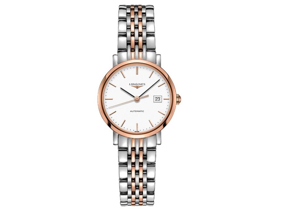 Longines Elegant Collection Automatik 29 mm Damenuhr Rosé weiß römisch ...