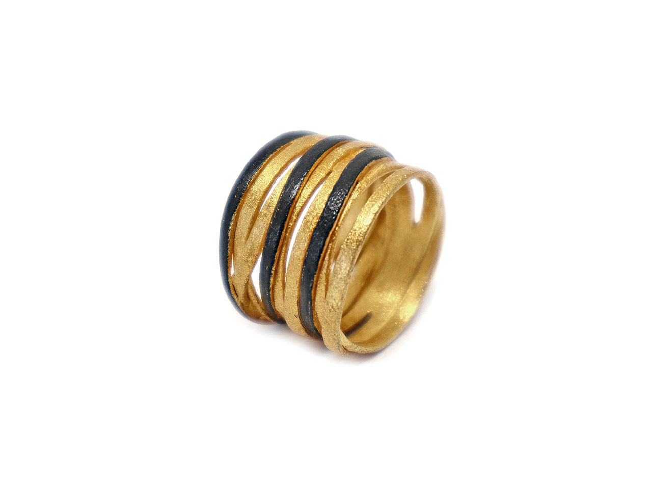 Maria Rzewuska SBA Ring Silber vergoldet und oxidiert