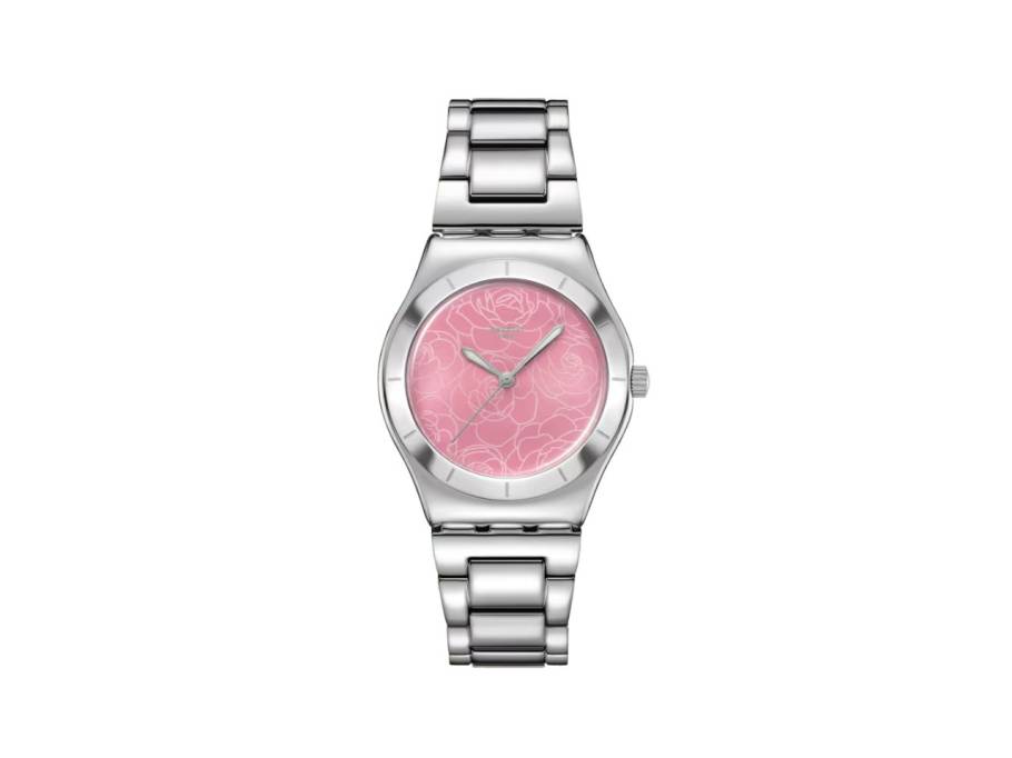 Swatch "Rose Sparkle" Quarz Edelstahl 33mm braunes
